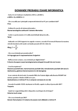 Quiz Java in preparazione all'esame - Domanda 1 Risposta non ancora data Punteggio max.: 1 ...