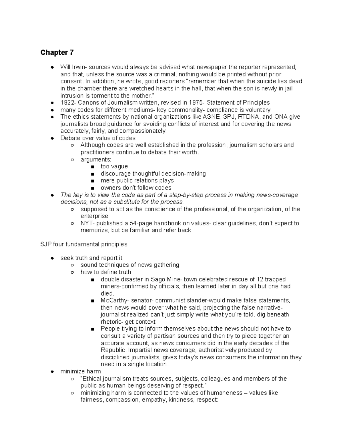 The Ethical Journalist Book Chapter 7 - Chapter 7 Will Irwin- sources ...
