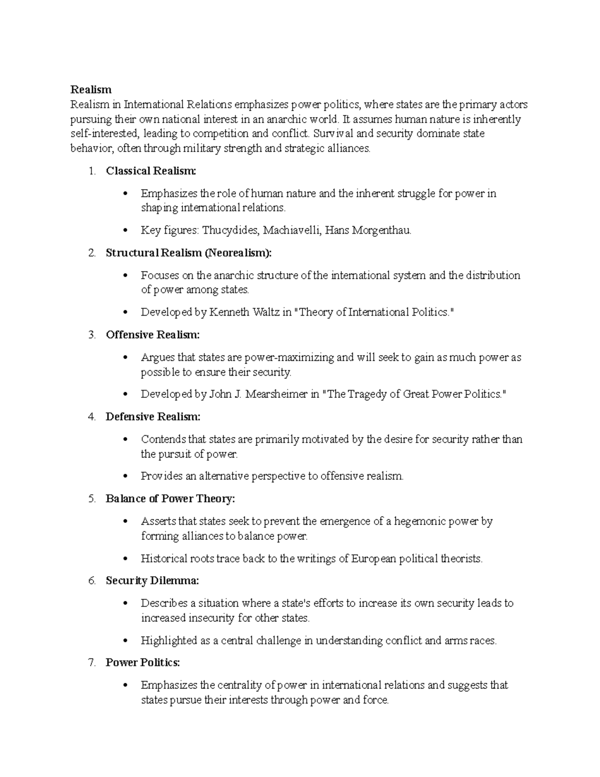 Realism-and-Liberalism - Realism Realism in International Relations ...