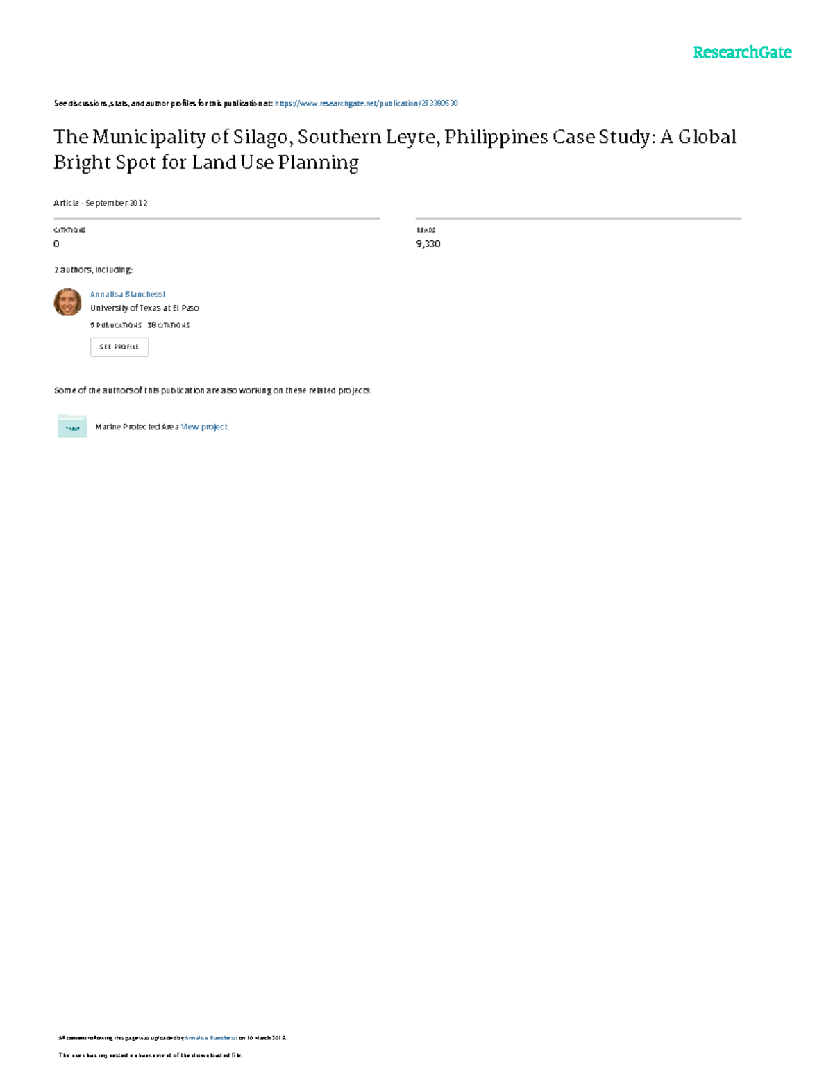 Silago Case Study AGlobal Bright Spotfor Land Use Planning - See ...