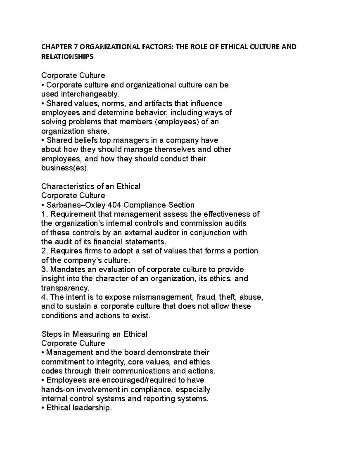 Chapter 7 Organizational Factors - CHAPTER 7 ORGANIZATIONAL FACTORS ...