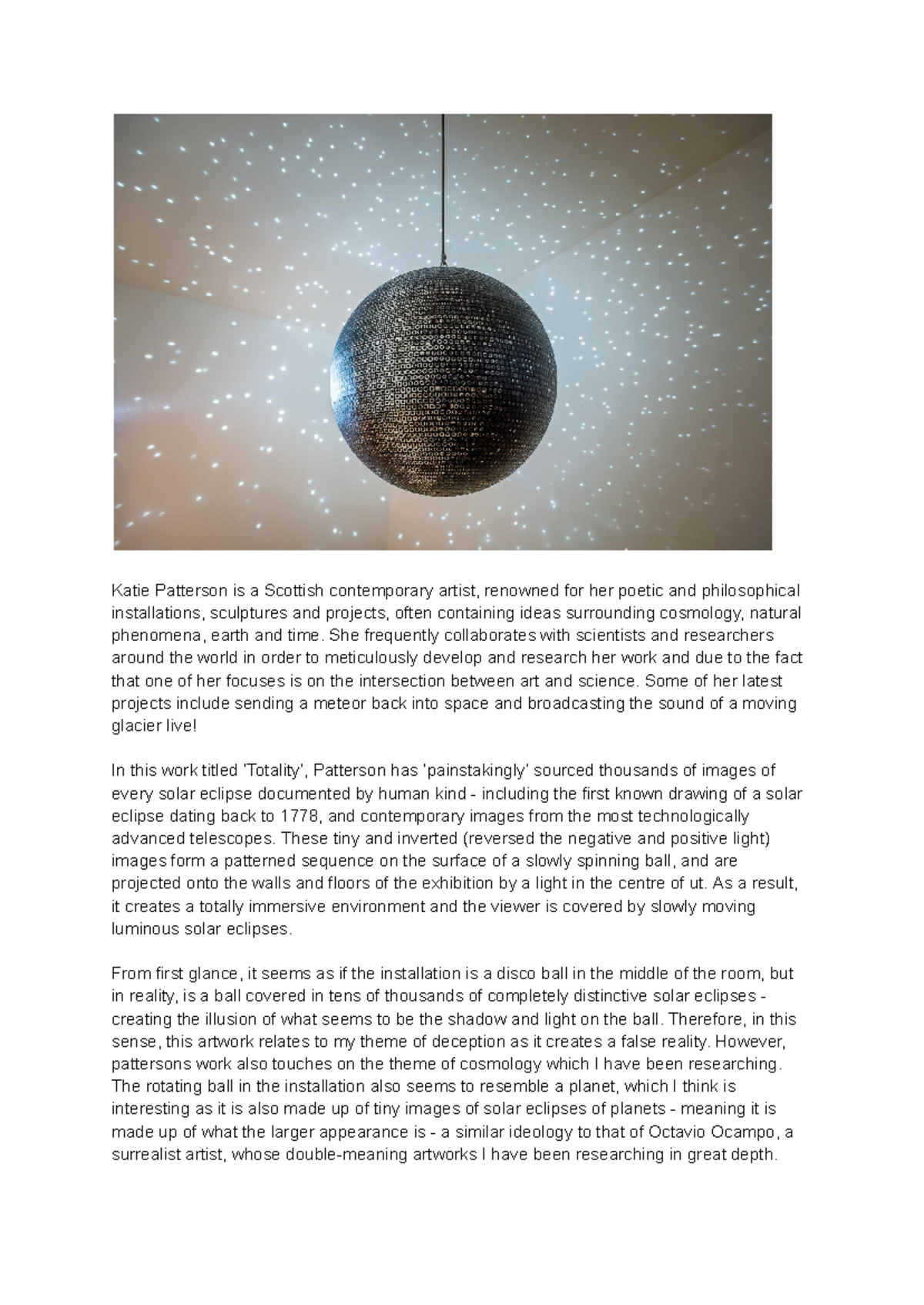 Katie Patterson artist reference-2 - Katie Patterson is a Scottish ...