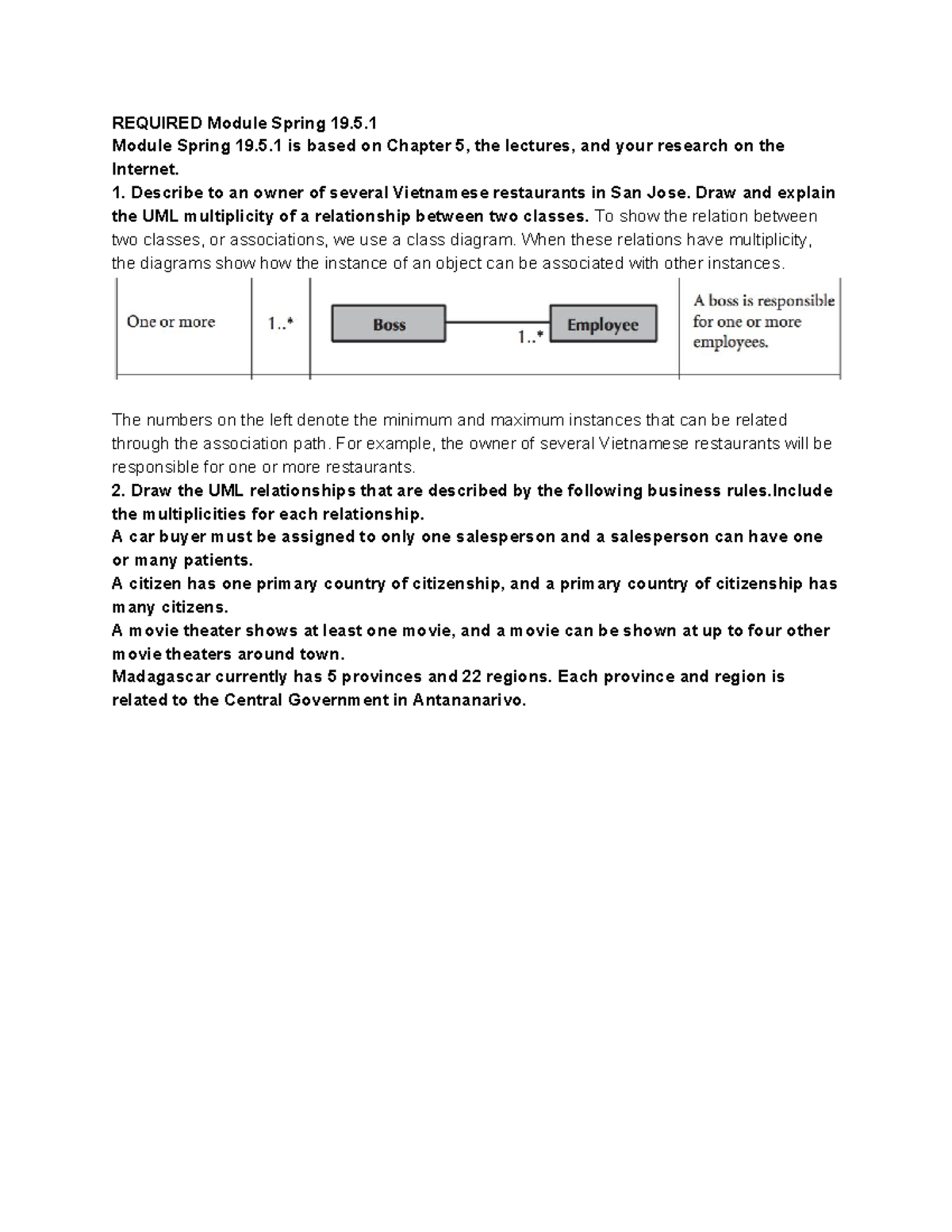 5 - Chapter 5.1 summary - REQUIRED Module Spring 19. Module Spring 19.5 ...
