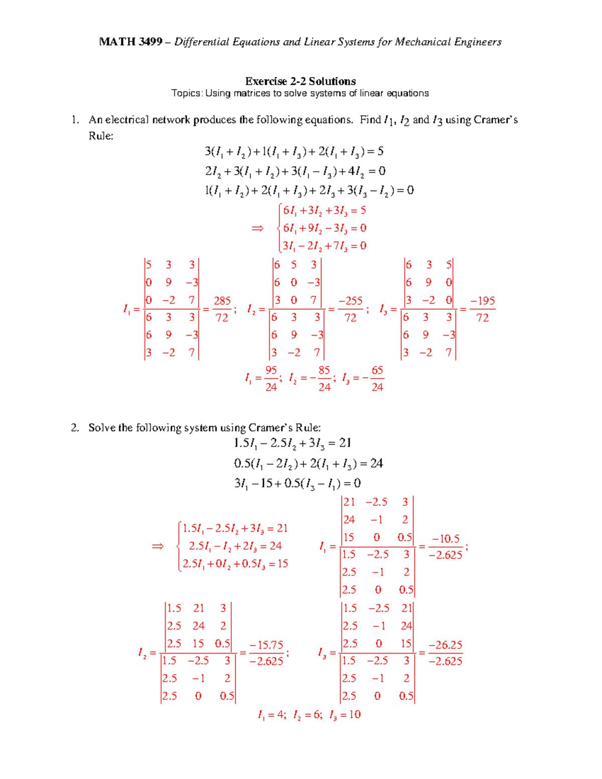 Exercise 2-2 - Solutions - Exercise 2-2 Solutions Topics: Using ...