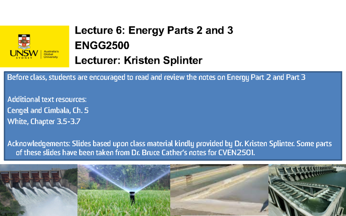 ENGG2500 2022 Week3 Lecture 6 - Lecture 6: Energy Parts 2 and 3 ENGG ...