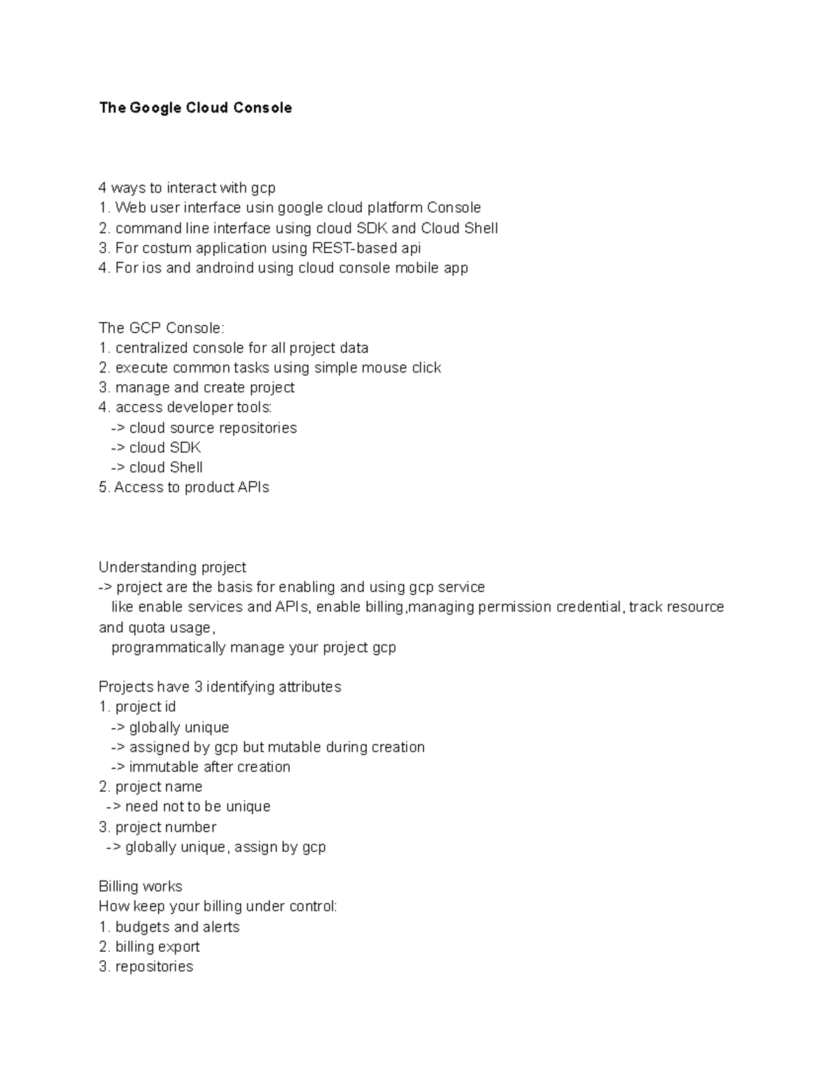 Cloud Computing - 2 - The Google Cloud Console 4 ways to interact with ...