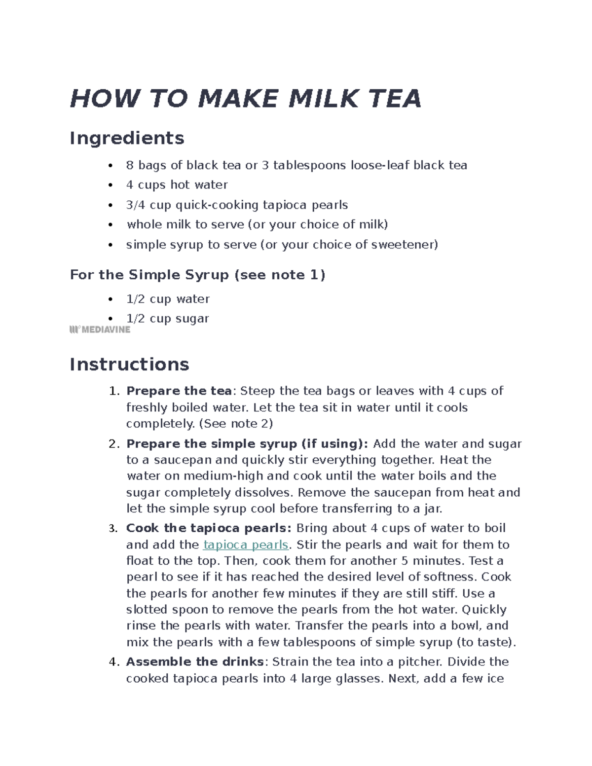 HOW TO MAKE MILK TEA HOW TO MAKE MILK TEA - HOW TO MAKE MILK TEA ...