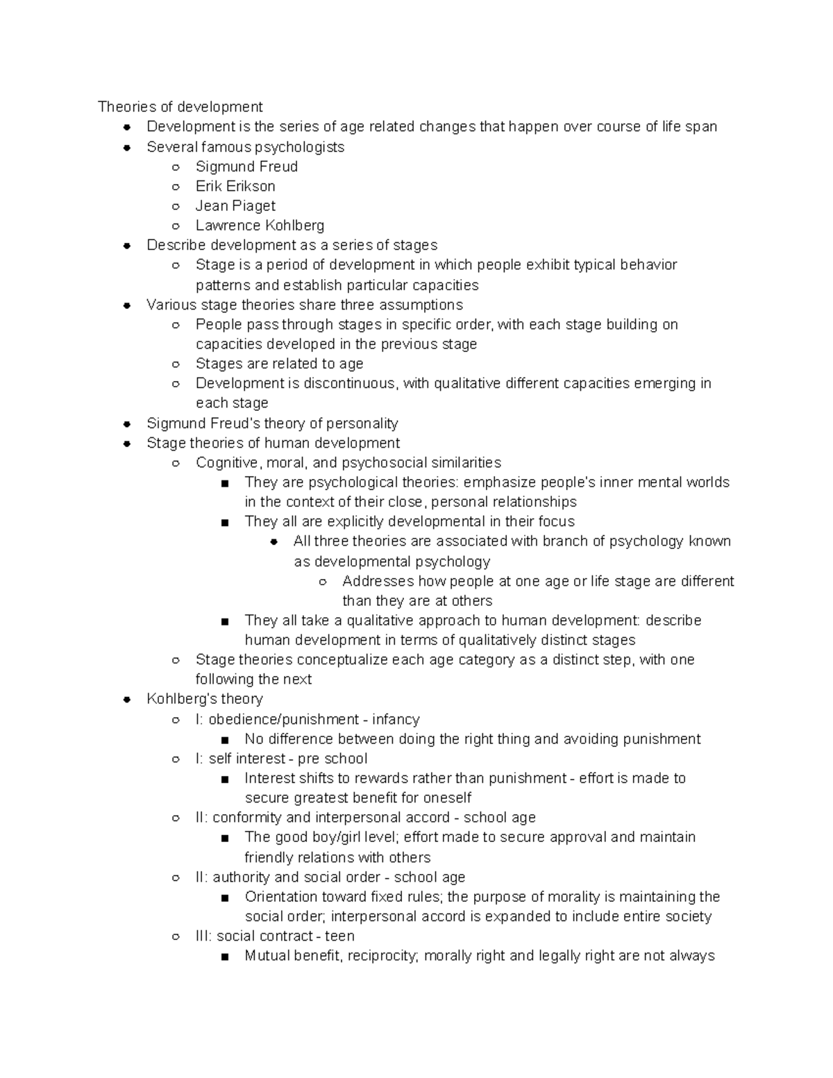 Week 13 Lecture Notes - Theories of development - Theories of ...