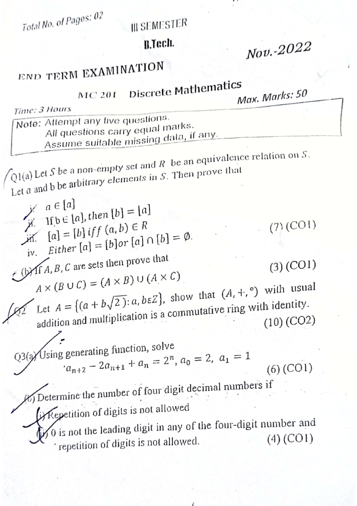 E9298af8b44ec40f4dc66af71b751bd7f194d64c Endsem 2022 - Probability and Statistics - Studocu