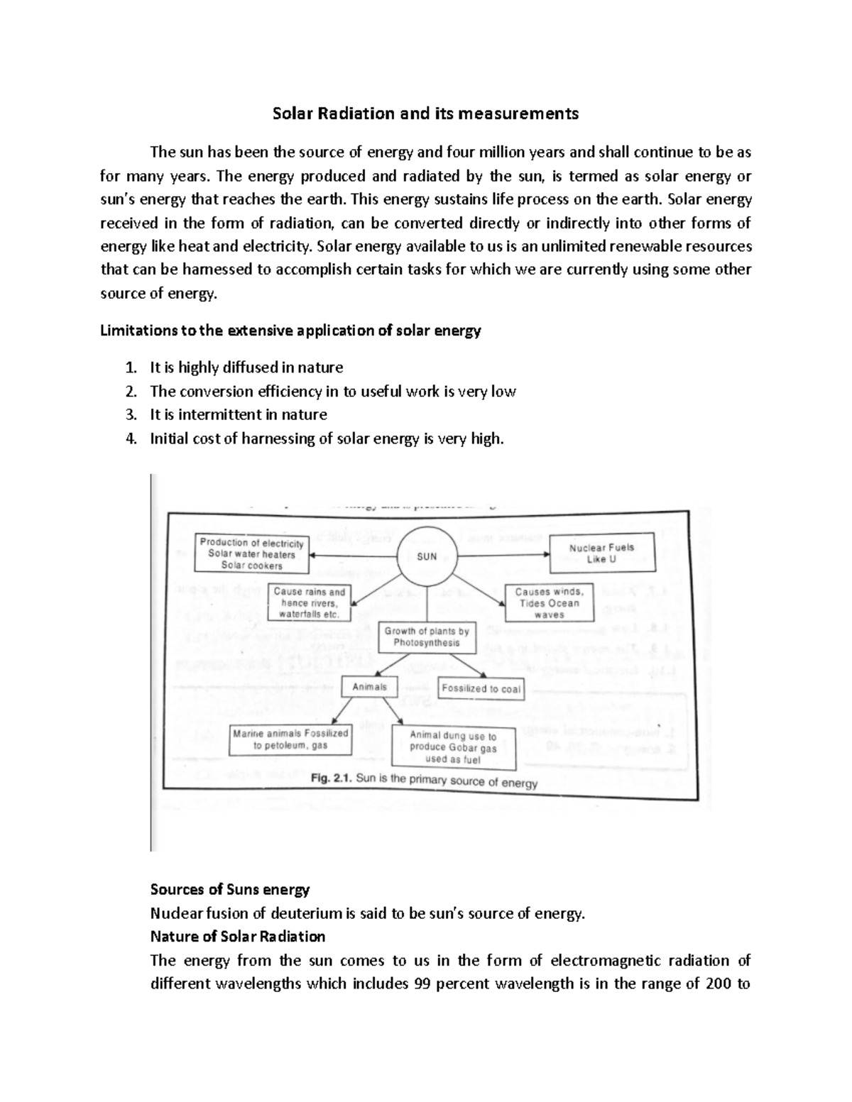 Solar Radiation and its measurements - The energy produced and radiated ...