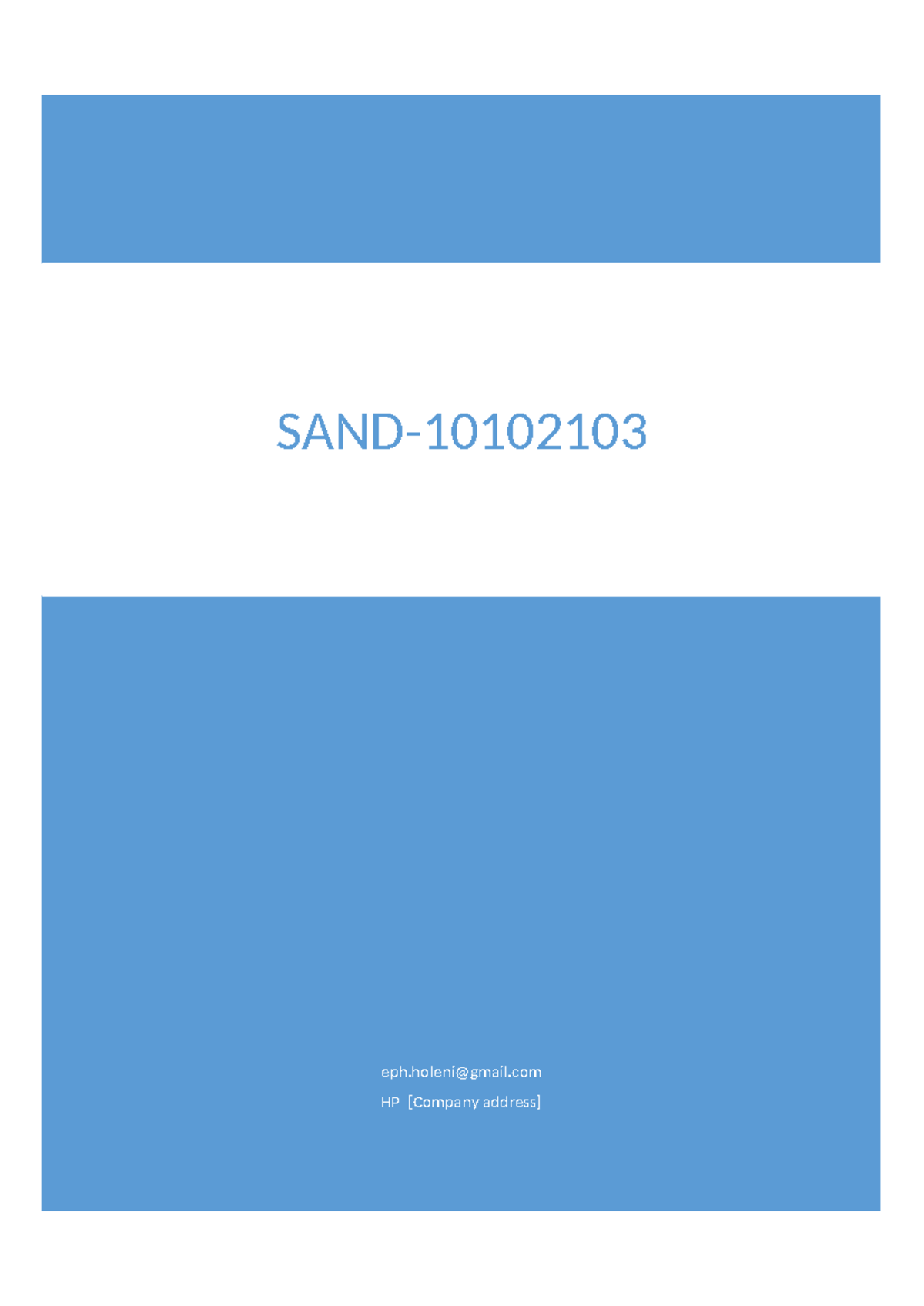 SAND6221 ST10102103 Assignment 2O - eph@gmail HP [Company address] SAND- Question 1 1.1 Agile ...