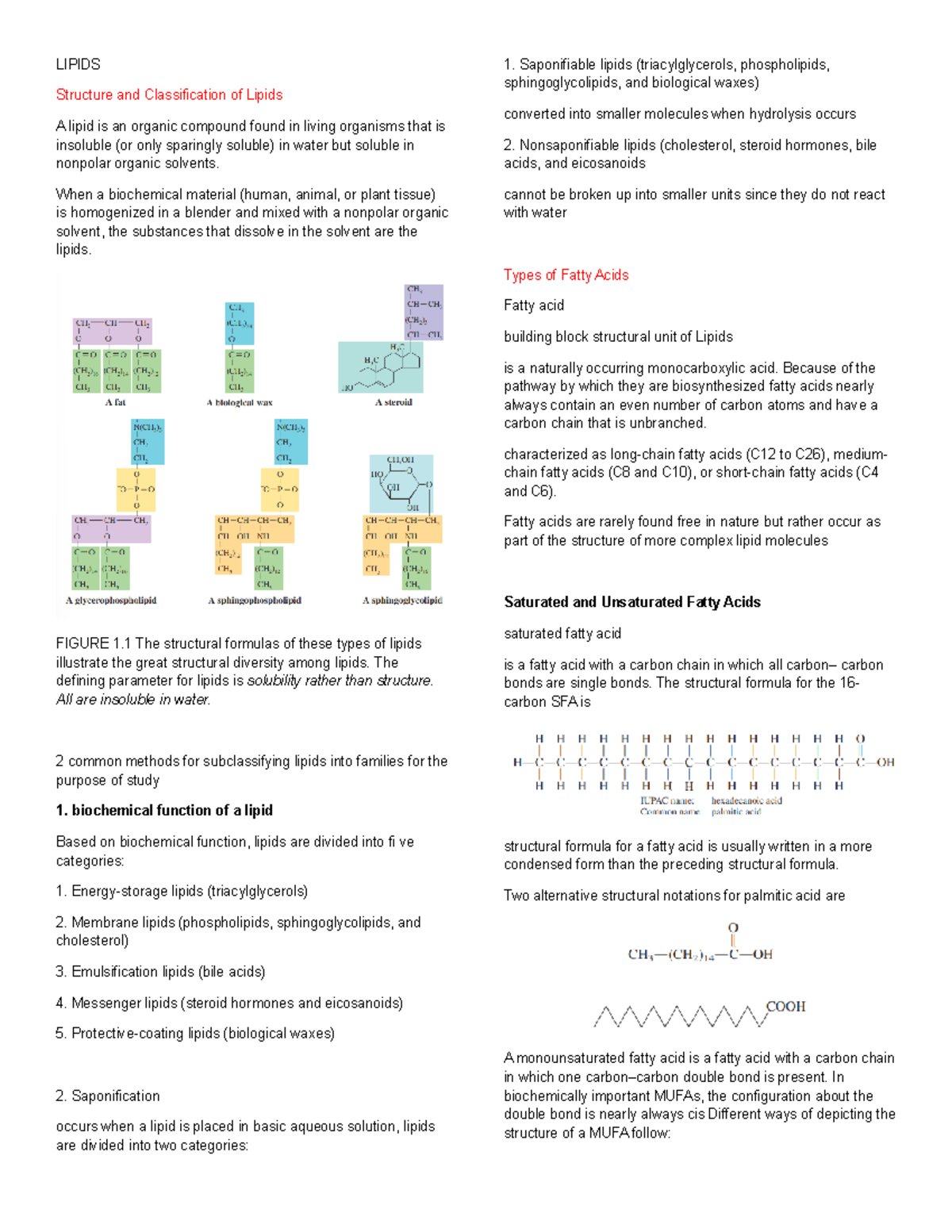 Lipids trans - bio - LIPIDS Structure and Classification of Lipids A ...
