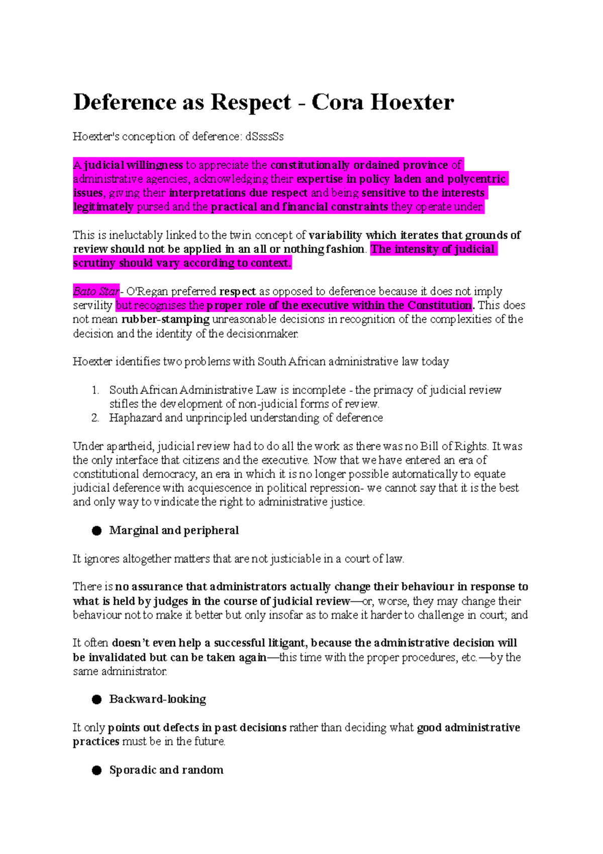 Deference Note - Deference as Respect - Cora Hoexter Hoexter's ...