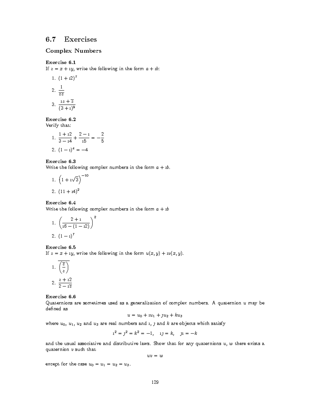 Ref MATH Adv Math Methods Sean Mauch-38 - 6 Exercises Complex Numbers ...