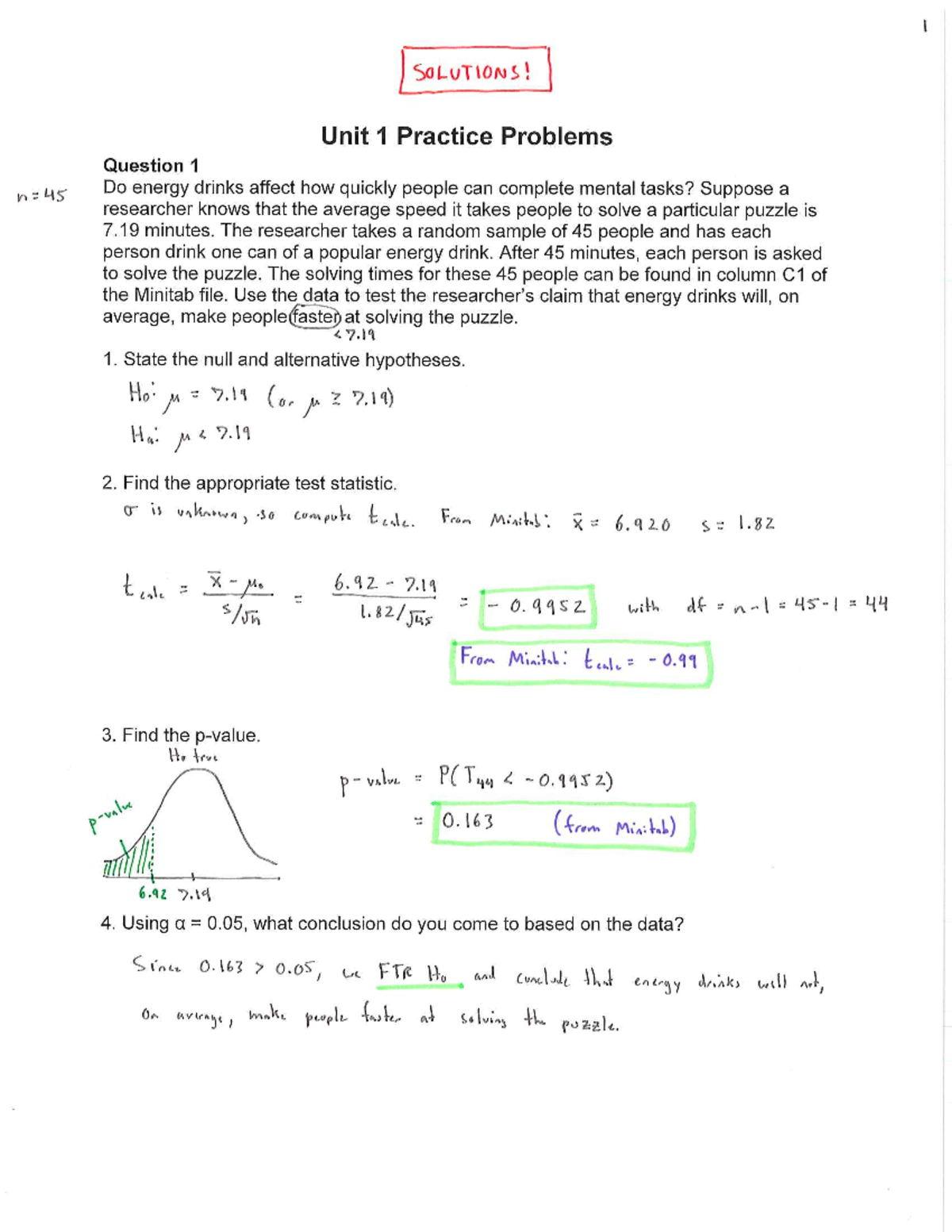 Unit 1 Practice Problems [ Solutions] - H5 ISOLuTIONSE Unit 1 Practice Problems Question 1 Do ...