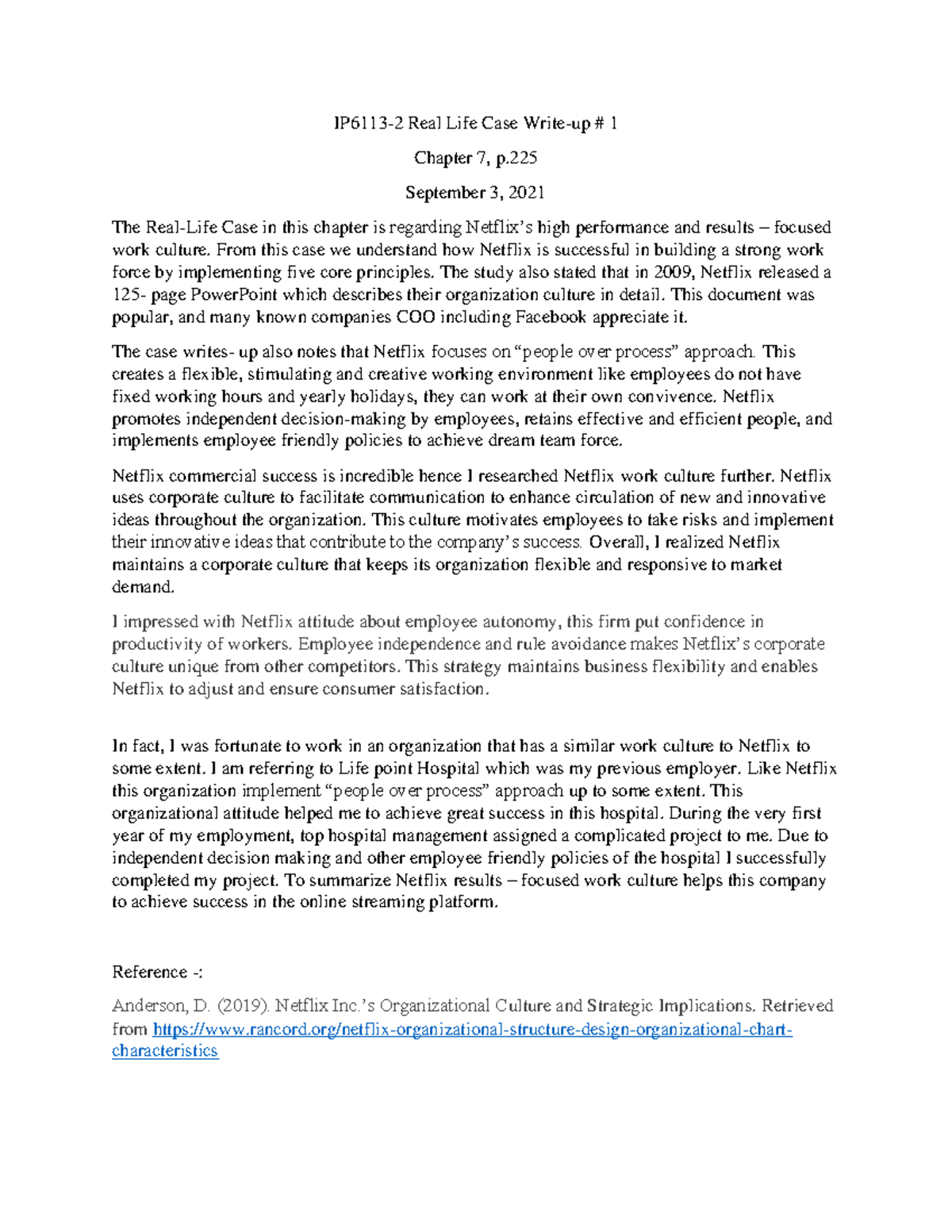 Real Life case -1 chapter 7 (Netflix) - IP6113-2 Real Life Case Write ...
