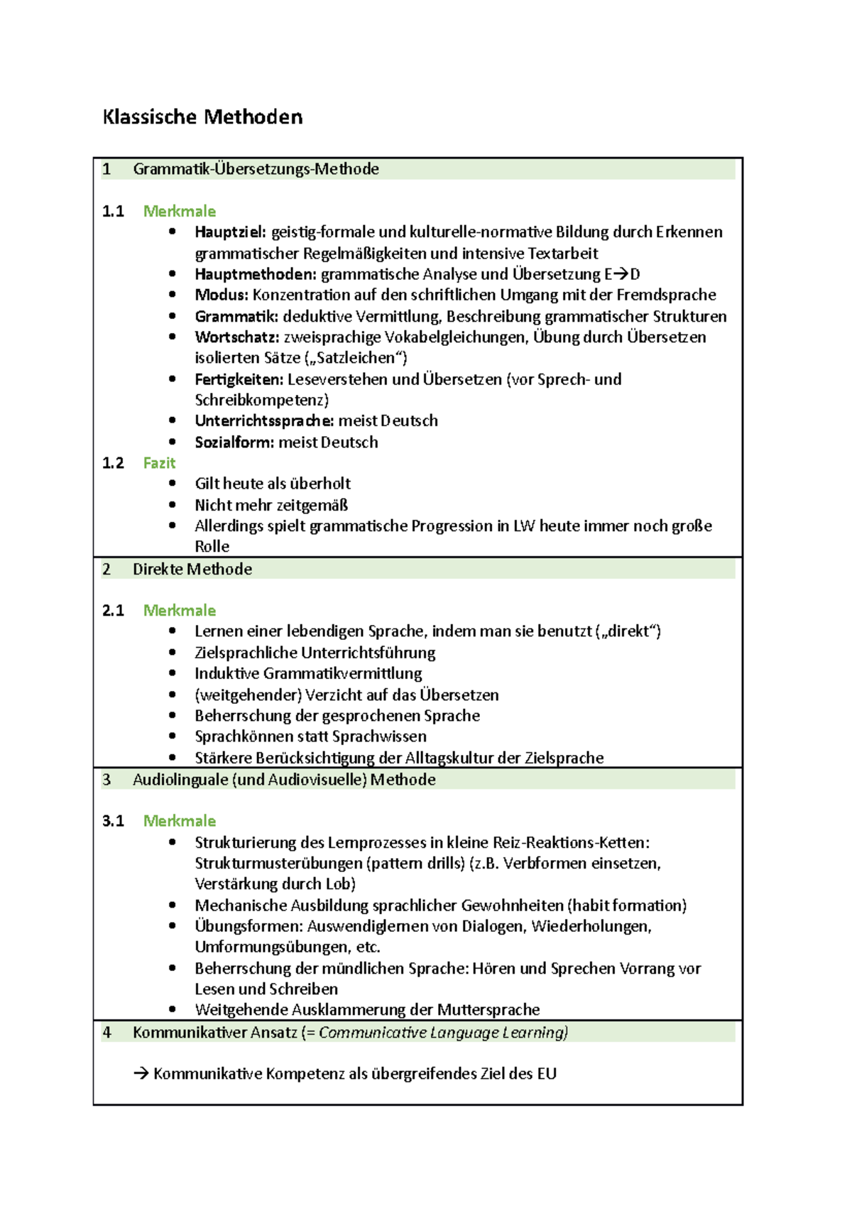 Klassische Methoden - Teil für Examensvorbereitung - Klassische ...