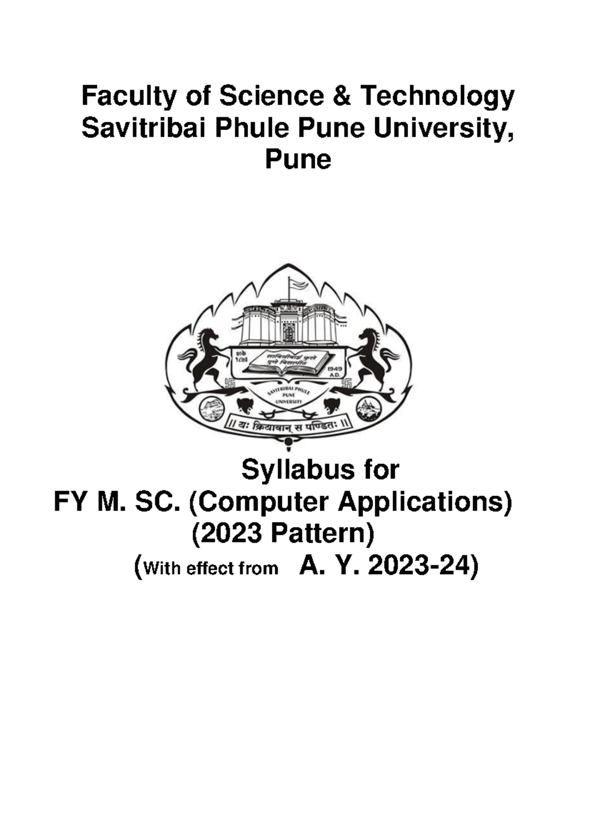 NEW M.Sc. (Computer Applications) (Part- I) (for Affiliated Colleges) 23082023 - Faculty of ...