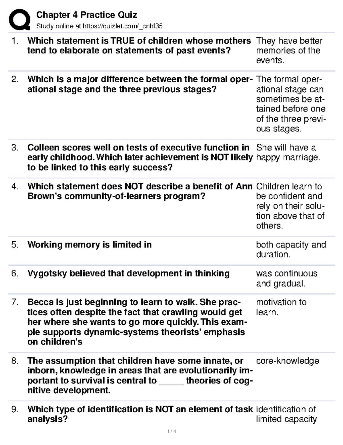 Chapter 4 Practice Quiz - Study online at quizlet/_cnhf Which statement ...