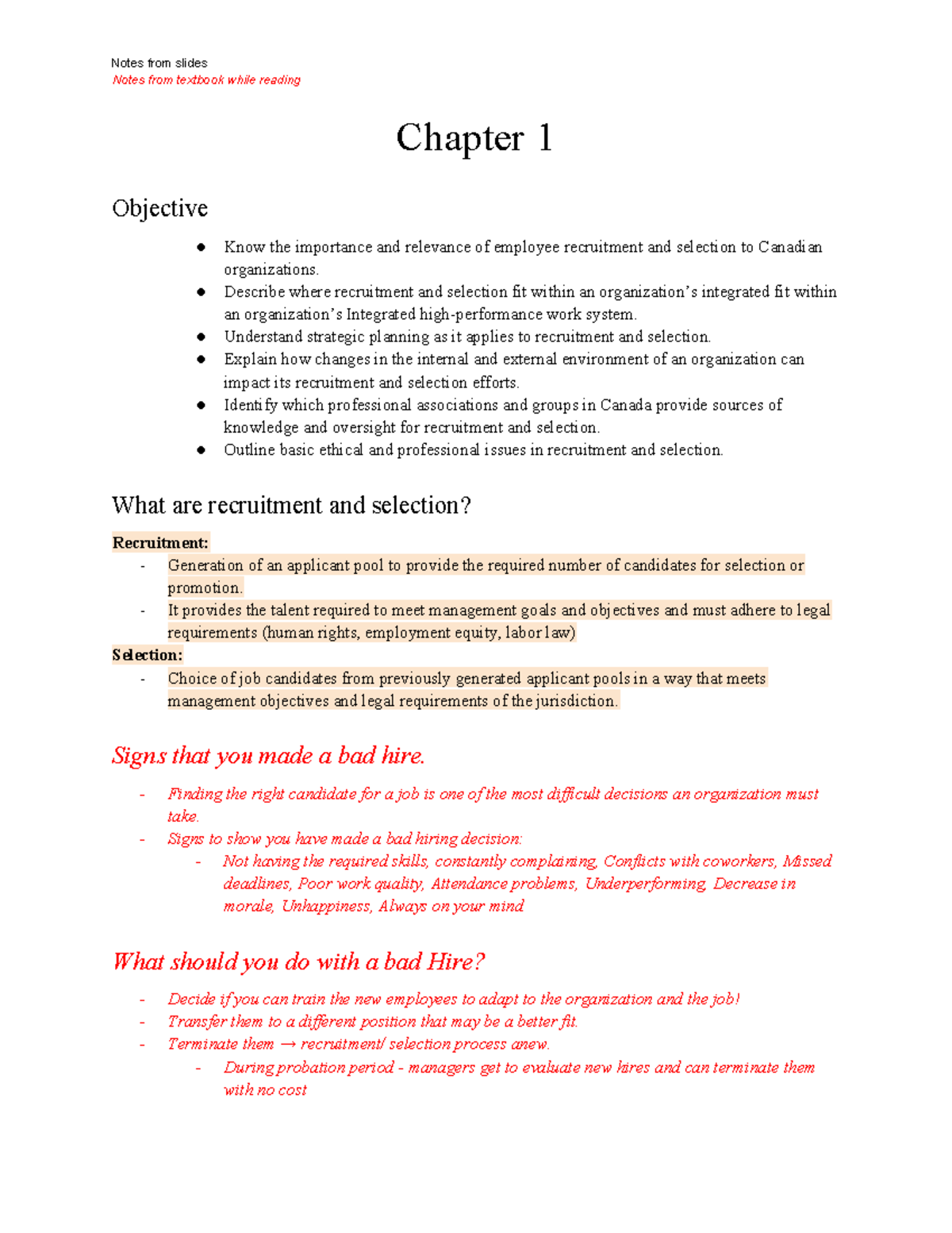 Chapter 1 - Notes from slides Notes from textbook while reading Chapter ...