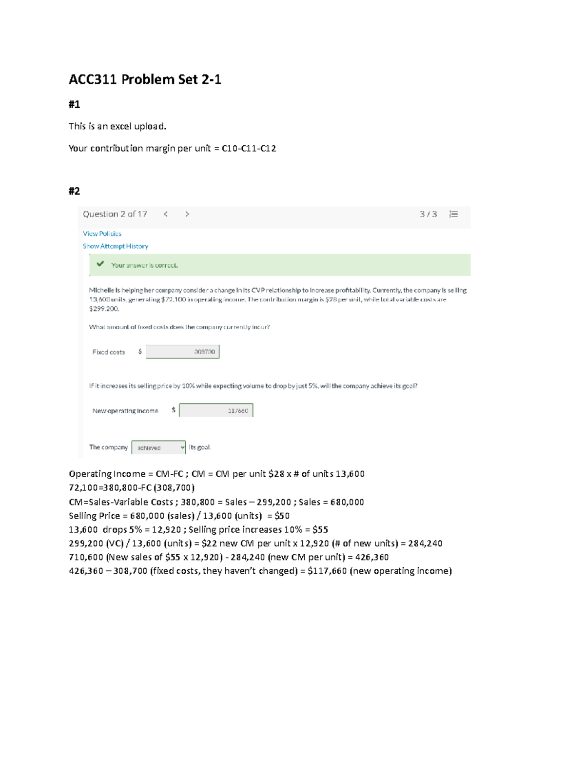 Acc311 Problem Set 2 1 This Is An Excel Upload 32 Per Session