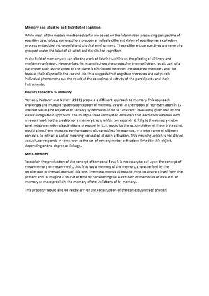 Tulving - chapter: the memory - Tulving's SPI model Endel Tulving (1995 ...