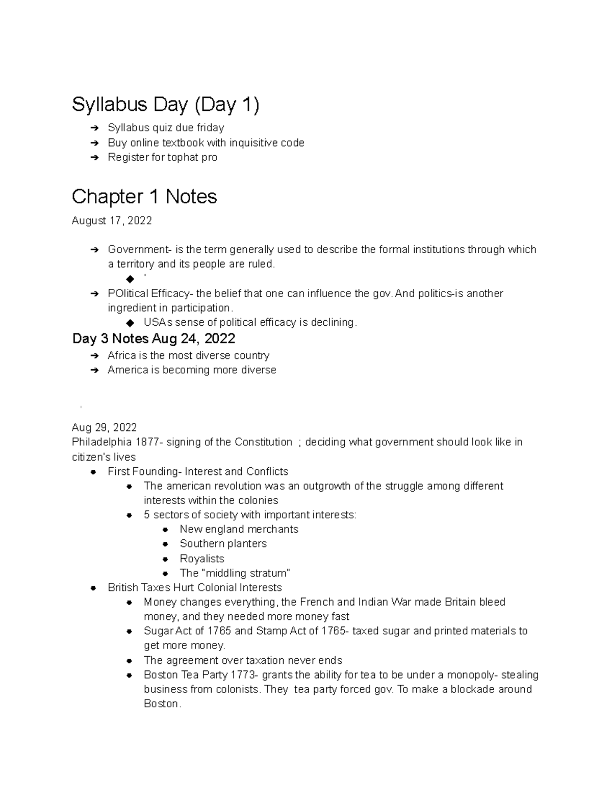 POLS 1101 CRN 10643 - Bankert - Syllabus Day (Day 1) Syllabus quiz due ...