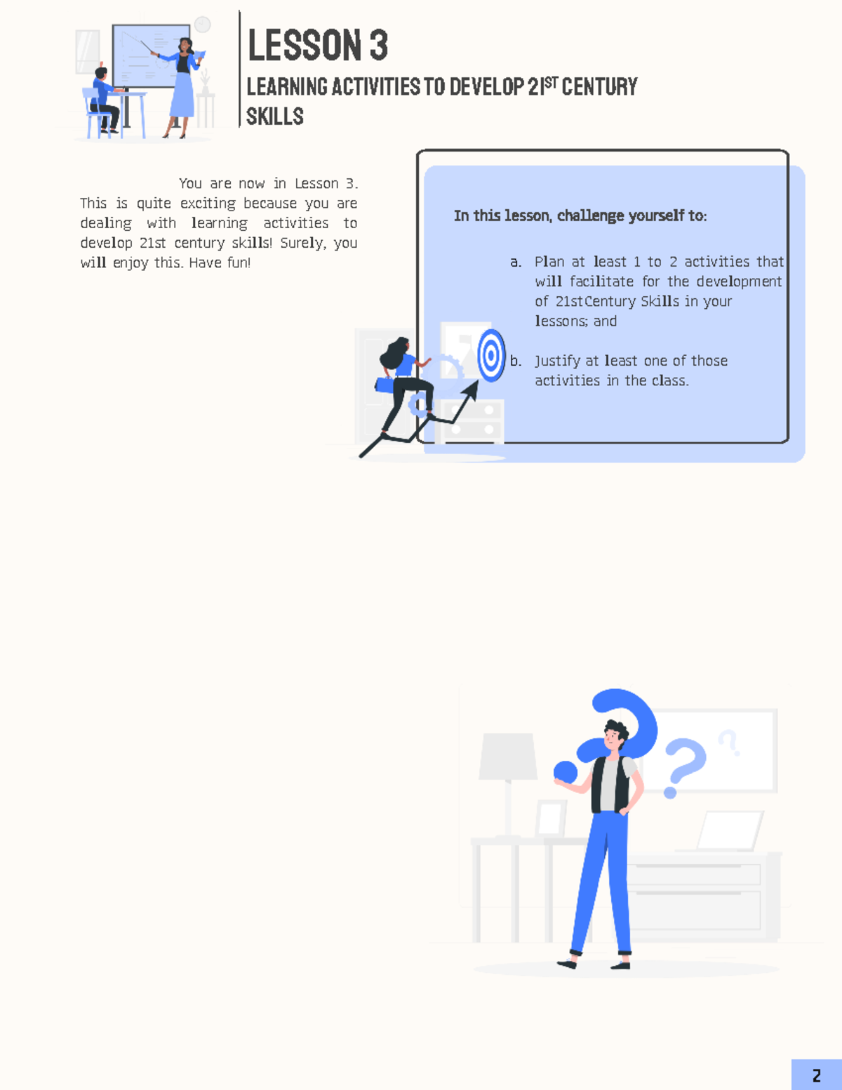 TTL 2 - Course PACK C1, L3 - LESSON 3 Learning activities to develop ...