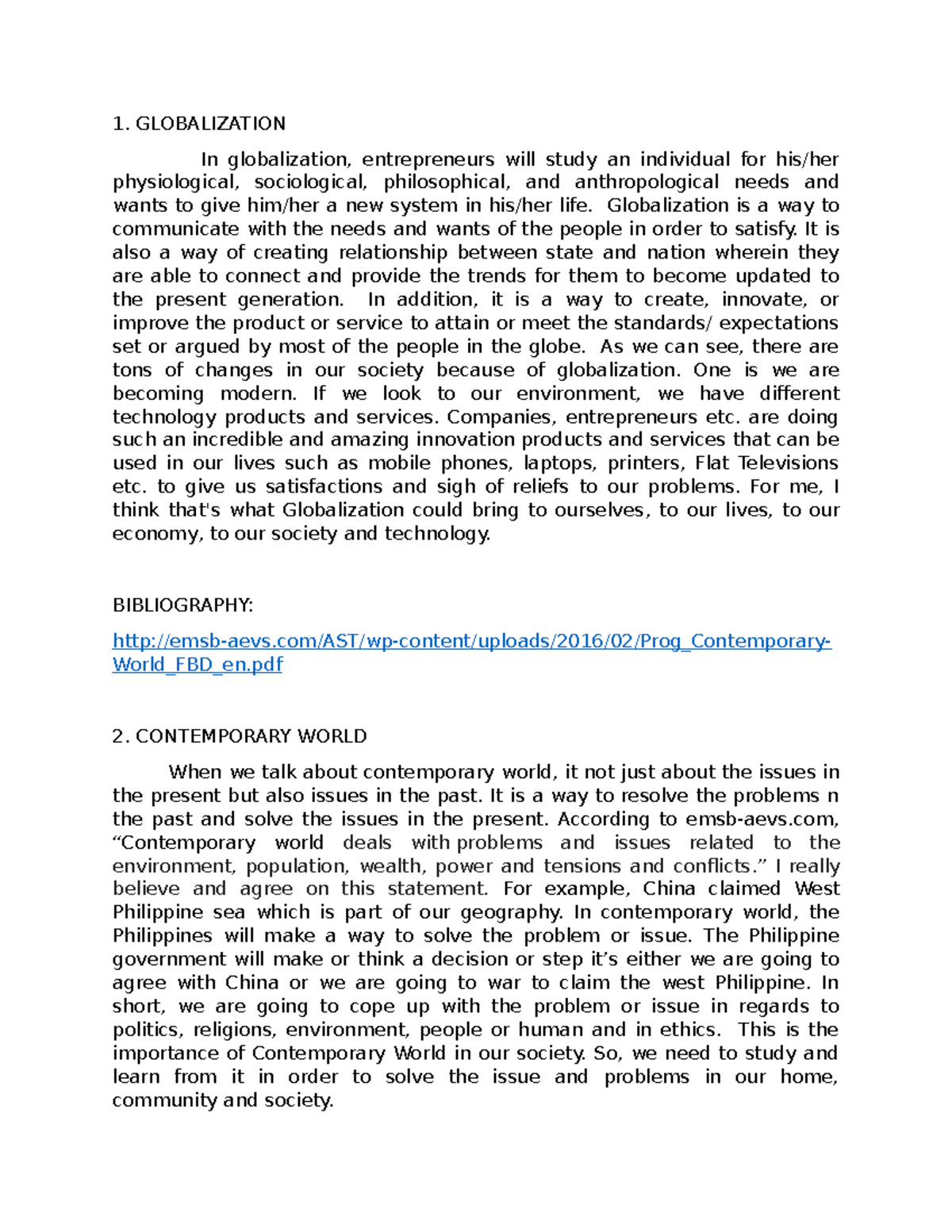 Contemporary World: Globalization, Contemporary World, Triangular ...