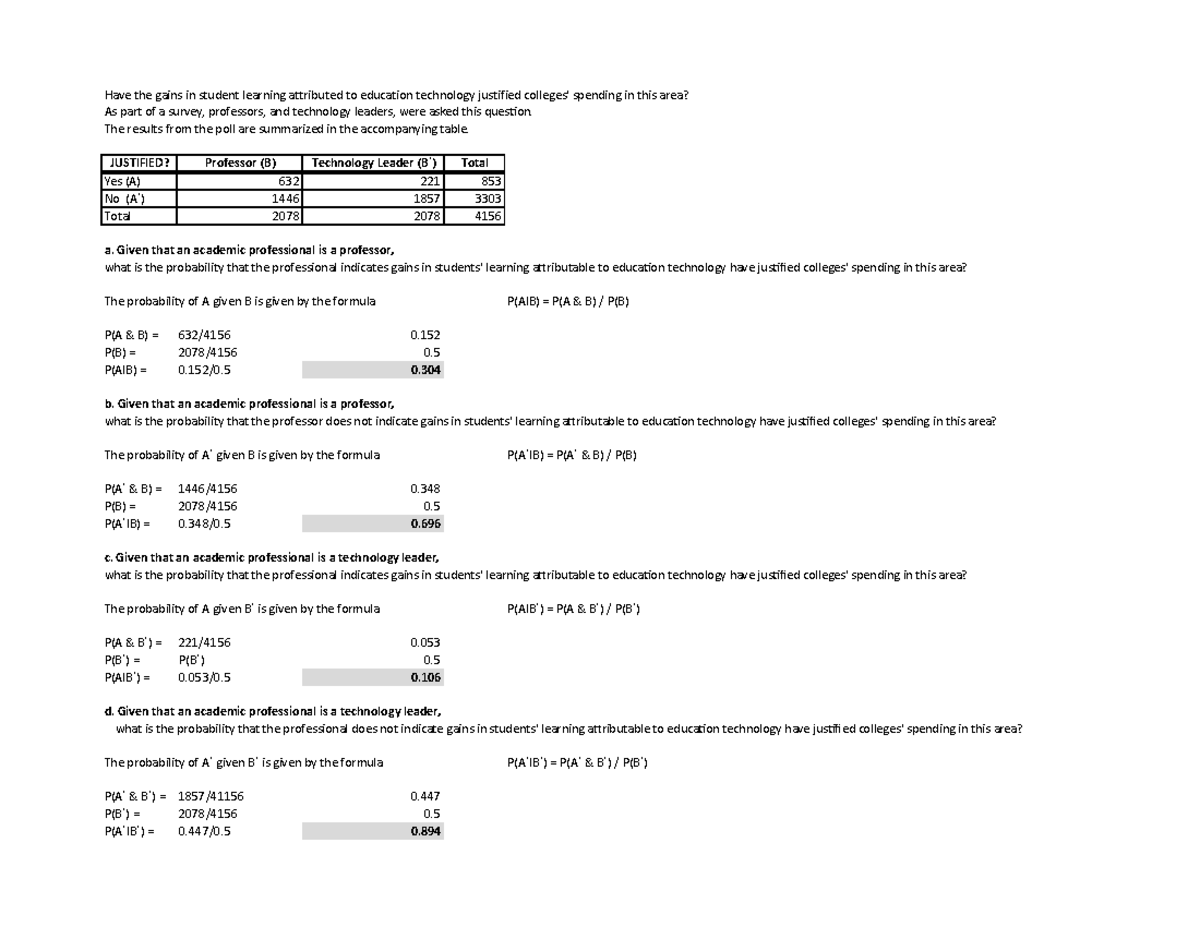 Ch. 4: Basic Probability Homework - Have the gains in student learning ...