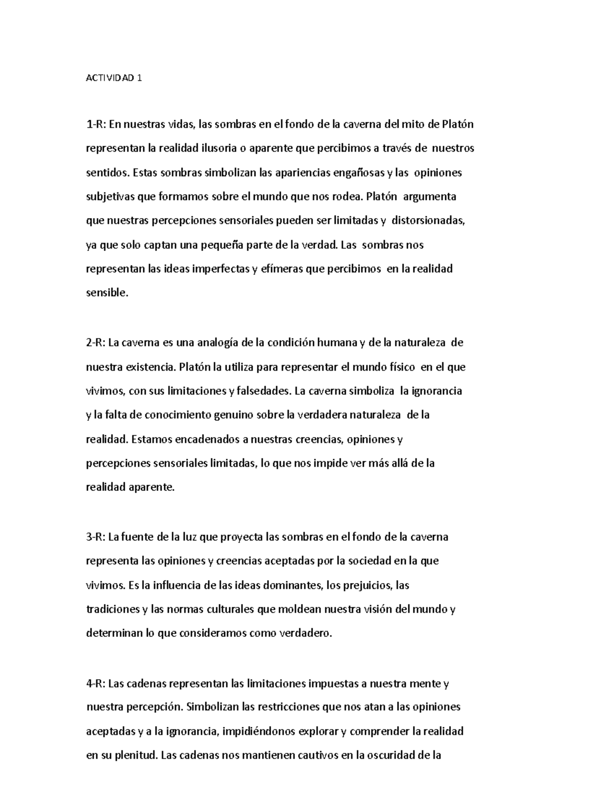 Tarea El mito de la caverna de Platón, Emmanuel Briones - ACTIVIDAD 1 1 ...