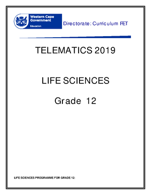 Study Notes- LIFE Sciences- Paper 1 textbook - LIFE SCIENCES - PAPER 1 ...