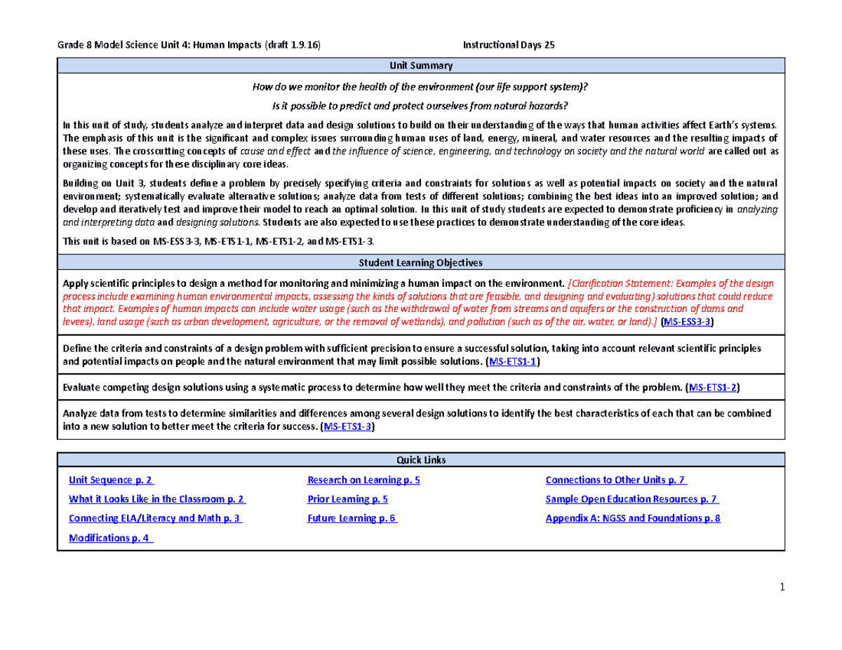 8u4 - Ap B chemistry - Unit Summary How do we monitor the health of the ...