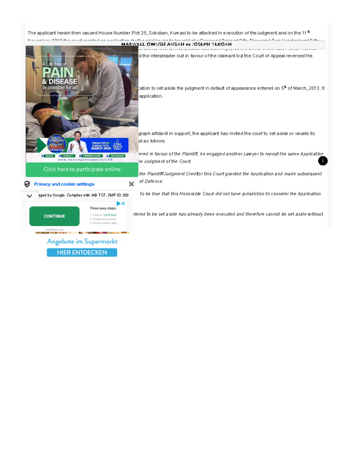 Maxwell Owusu Ansah Vs Joseph Yeboah - The applicant herein then caused House Number Plot 25 ...