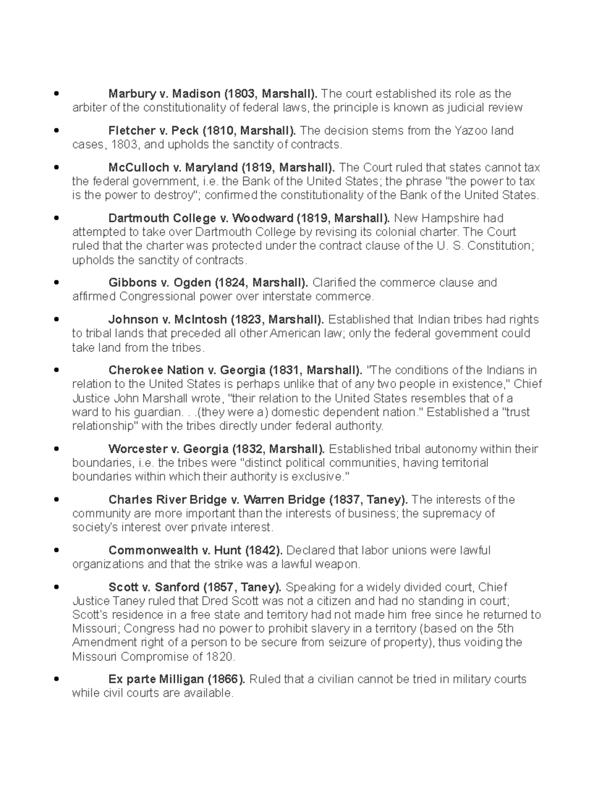 Important Supreme Court Cases - Marbury v. Madison (1803, Marshall ...