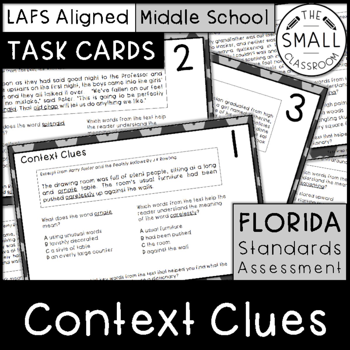 FSA Context Clues Task Cards Florida Standards Assessment - LAFS ...