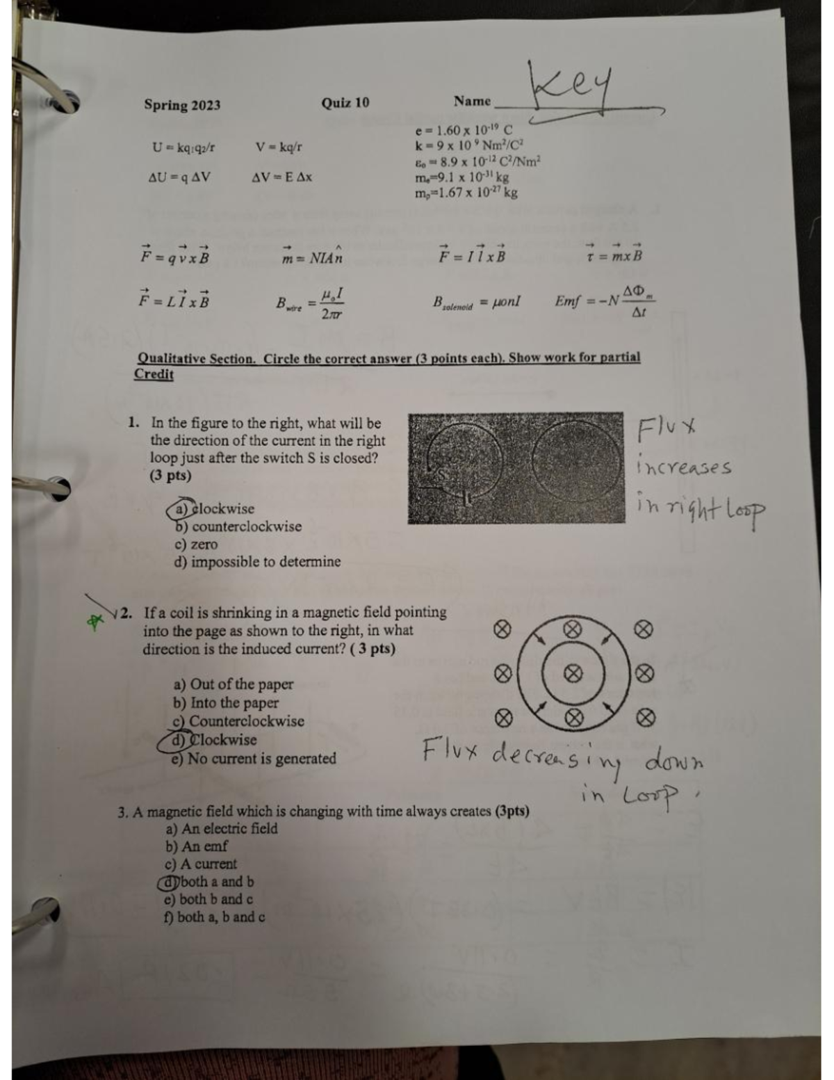 Physics 212 quiz 10 second page - PHYS 212 - Studocu