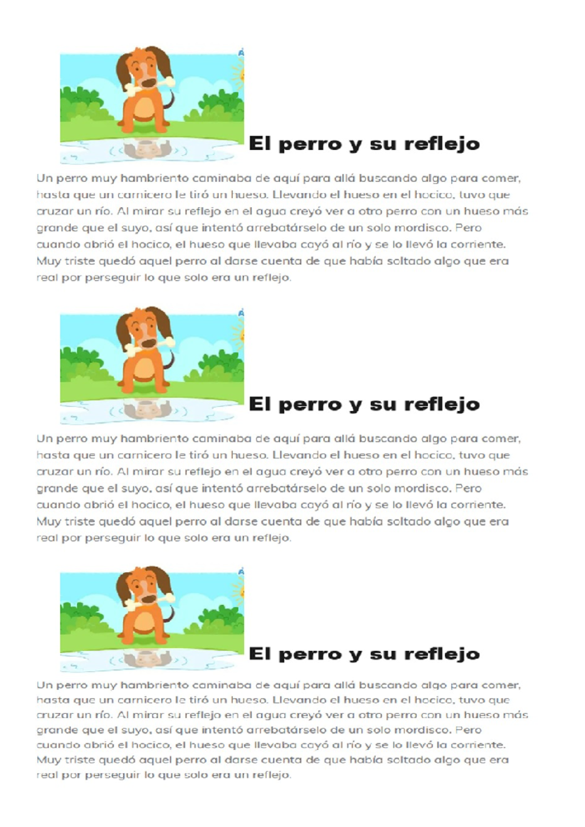 Unidad 5 PDL - Secuencia didáctica - El perro y su reflejo Un perro muy ...