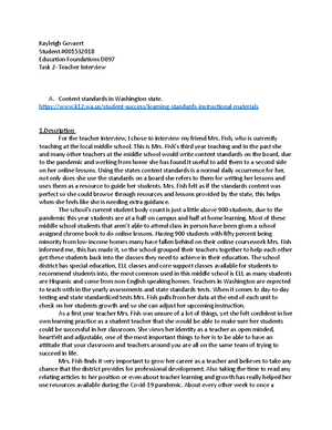 Task 1. Prompt Responses - 1 Task 1. Prompt Responses 2. In video one ...