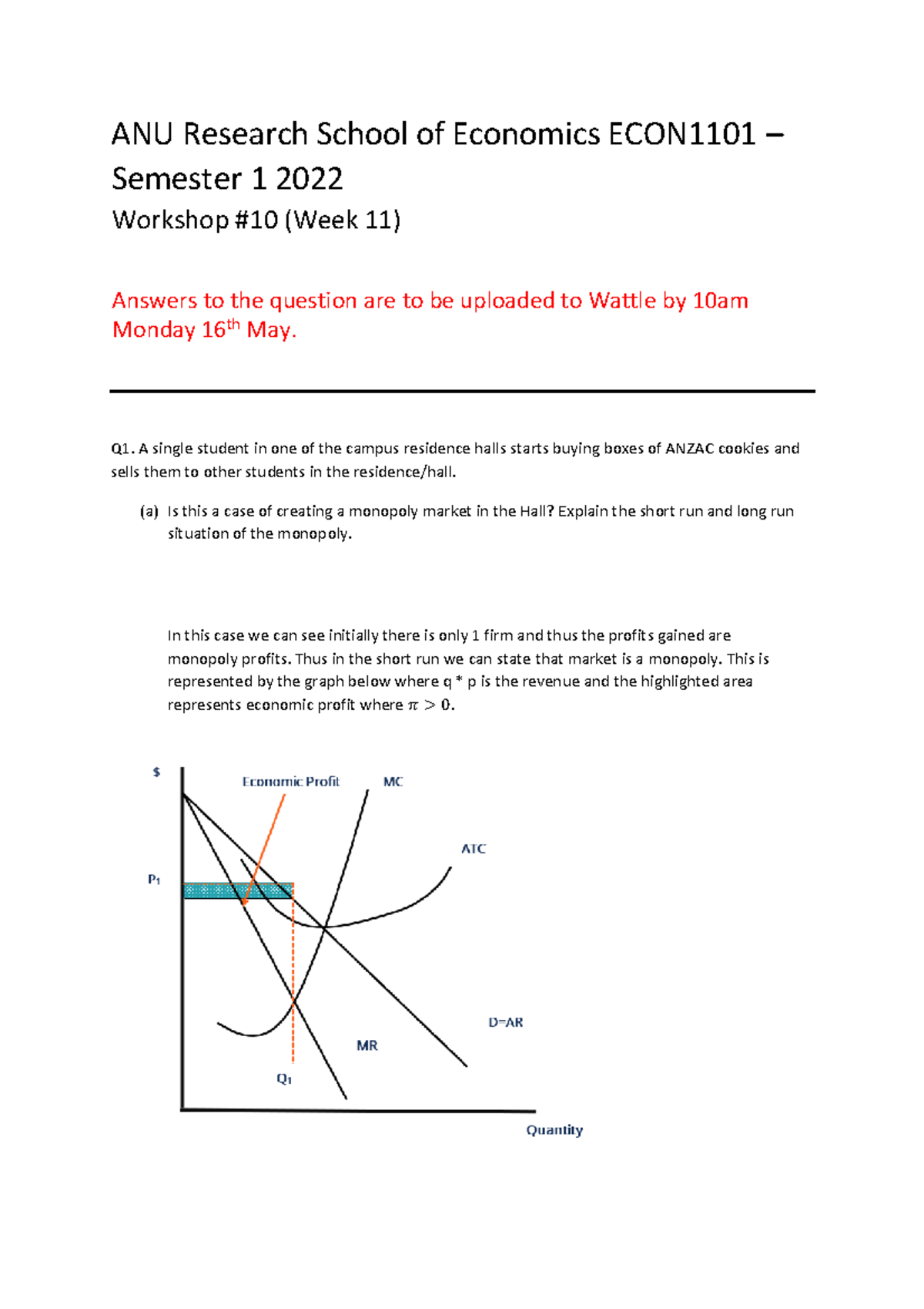 Workshop 10 Questions - ANU Research School of Economics ECON1101 ...