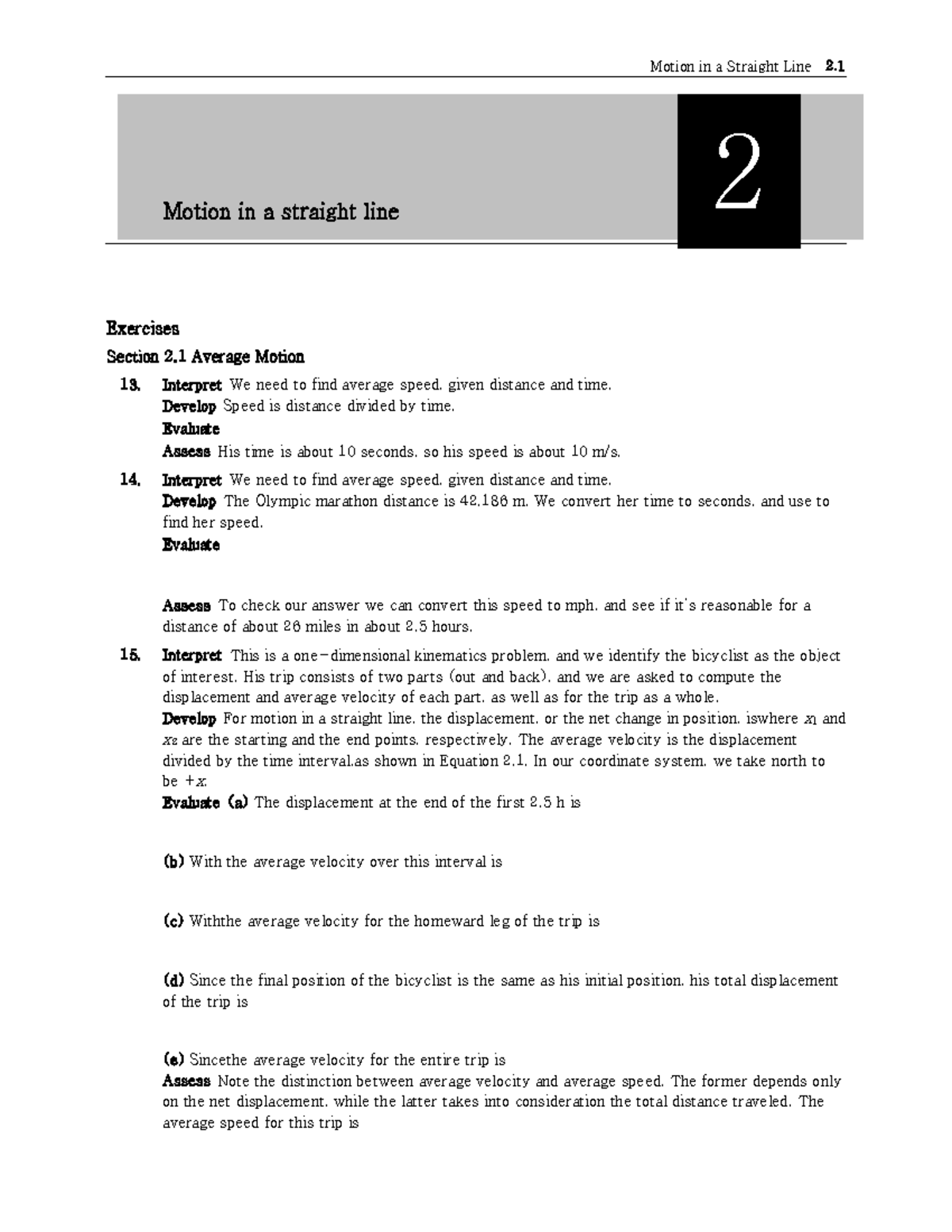 핵심물리학 2장 - Motion in a Straight Line 2. 1 Motion in a straight line ...