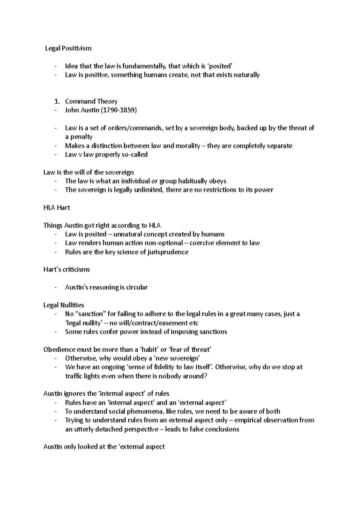 Legal Positivism - Legal Positivism Idea that the law is fundamentally ...