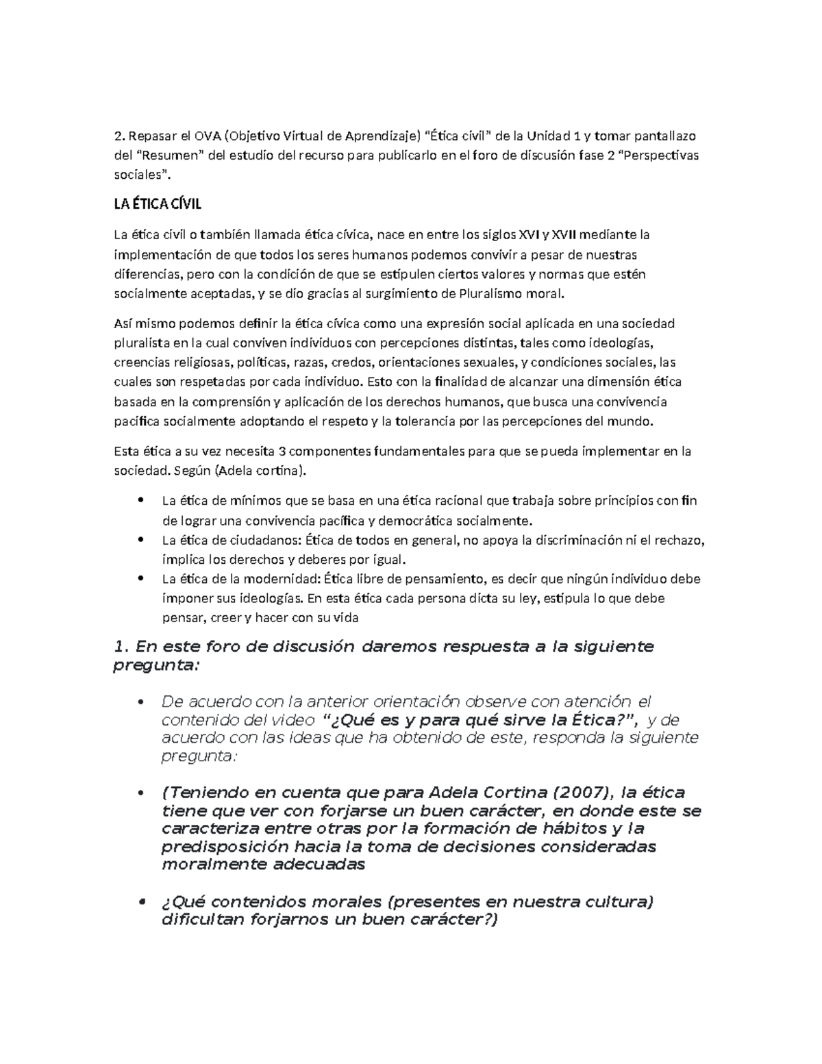 Etica civil - 2. Repasar el OVA (Objetivo Virtual de Aprendizaje ...