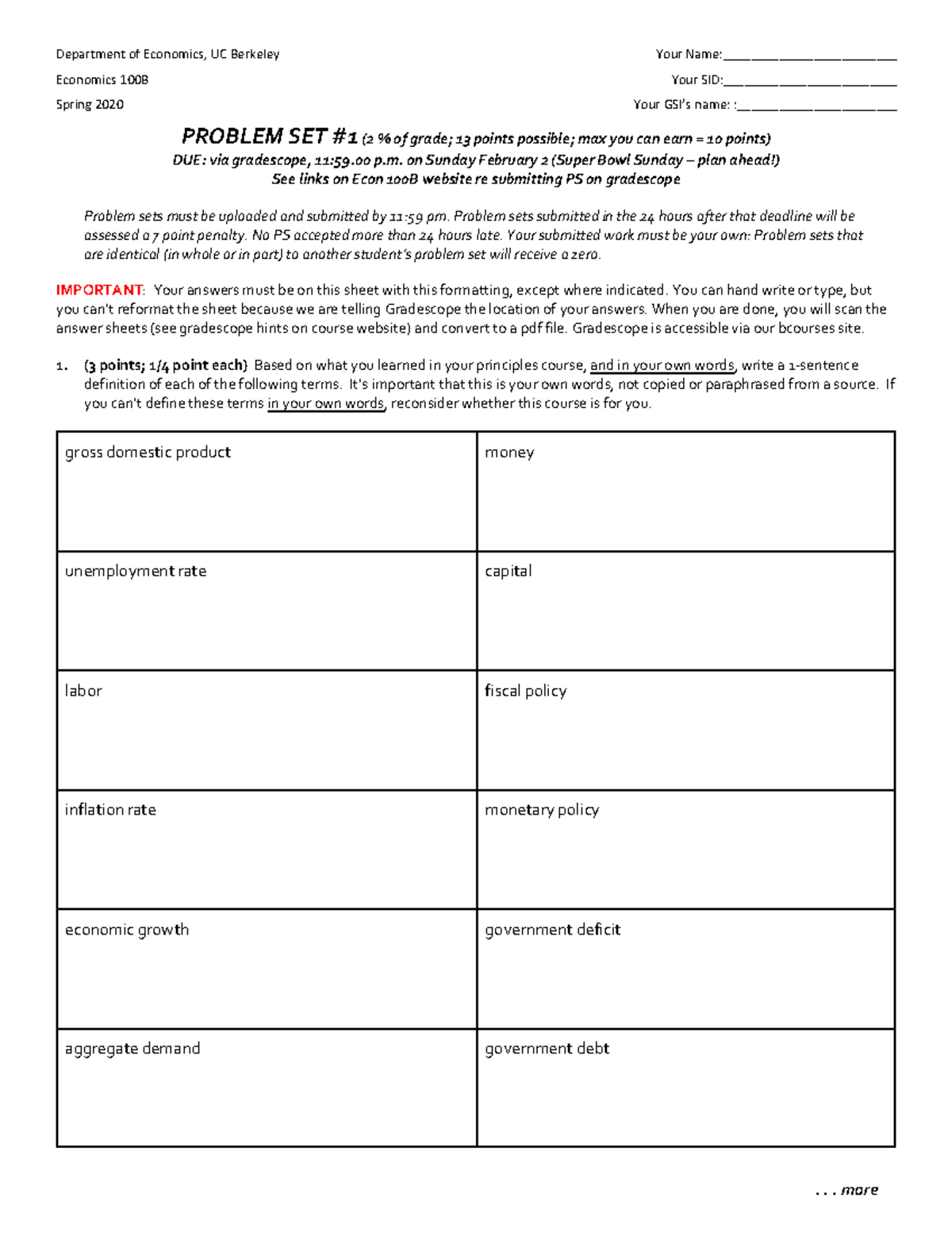 PS1 - Problem set 1 - Department of Economics, UC Berkeley Your Name ...