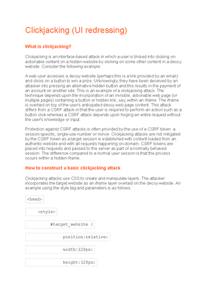 Frame busting scripts - Combining clickjacking with a DOM XSS attack - Frame busting scripts ...
