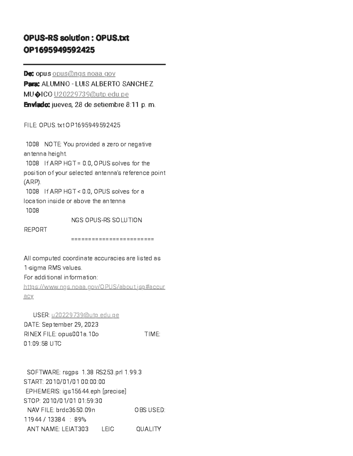 OPUS-LUIS Sánchez Muñico - OPUS-RS solution : OPUS OP De: opus opus@ngs ...