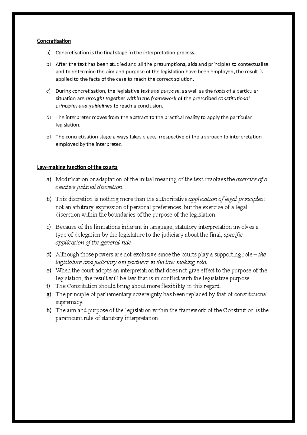 Concretisation - short but rich - Concretisation a) Concretisation is ...