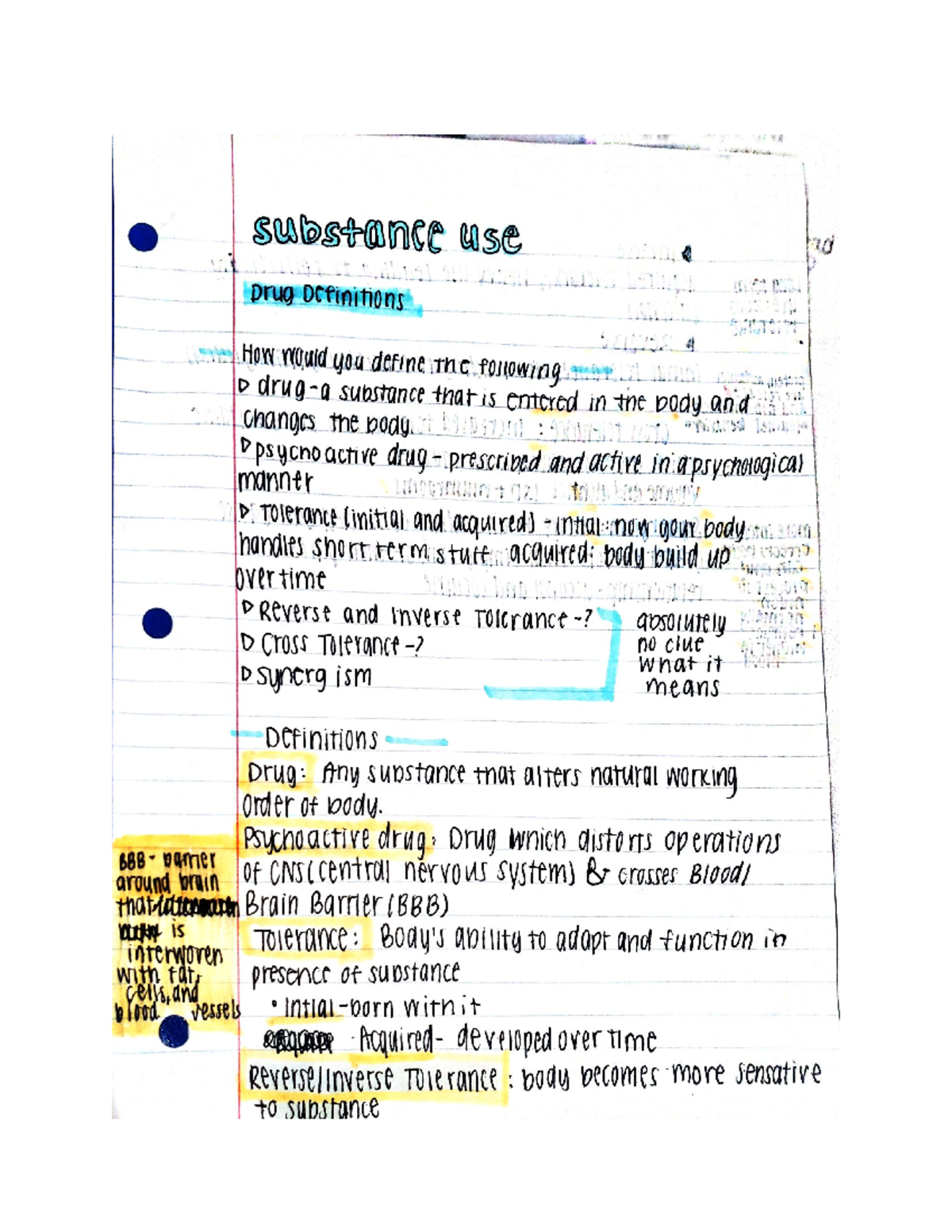 Foley- Out of class Substance Notes - HLTH 165 - Studocu