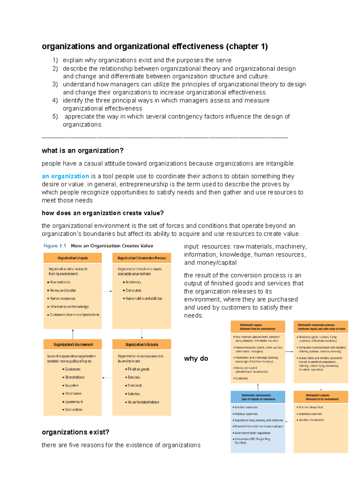 OS - FULL Paper - summary of OS chapter 1,3,4 - Organizational Theory ...