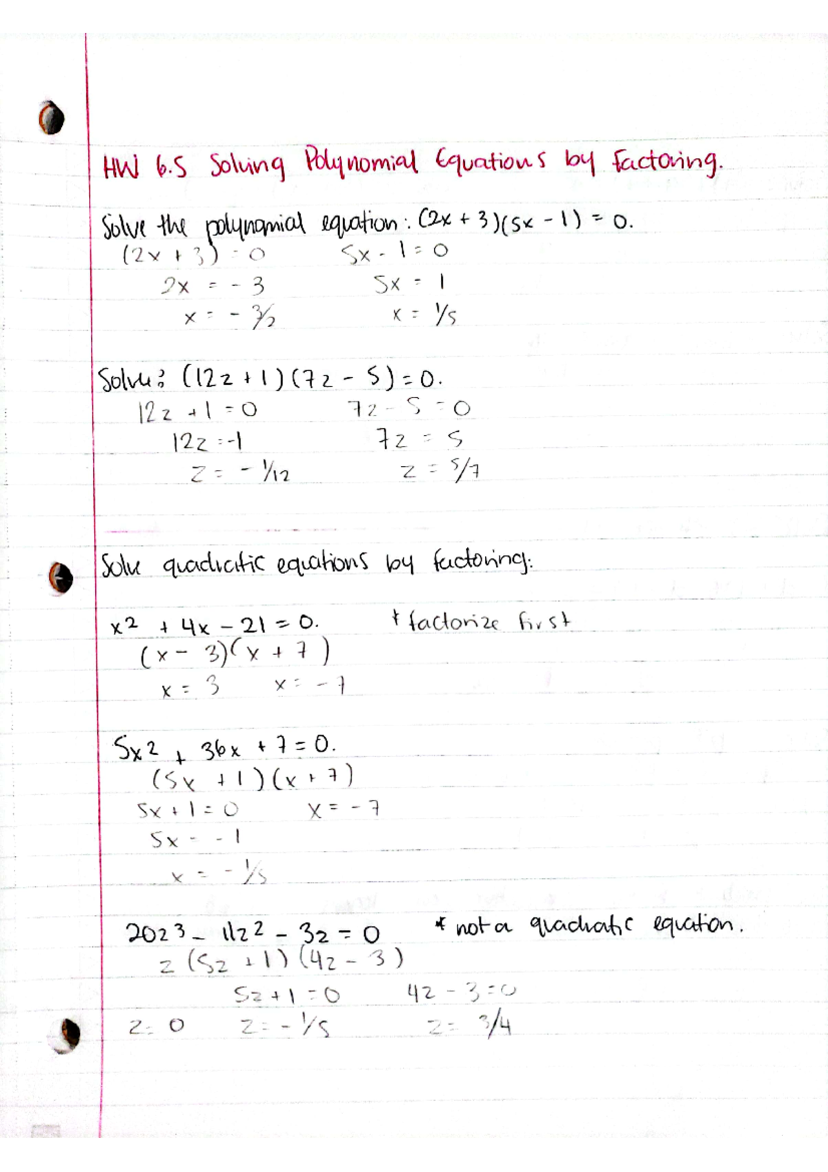 HW and QUIZ 6.5 Polynomial Equation - MAT1033 - Studocu